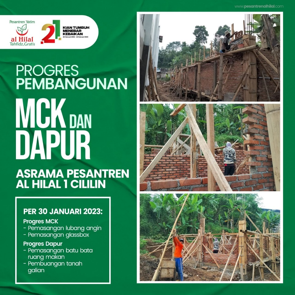 Progres Pembangunan MCK & Dapur Asrama Pesantren Al Hilal 1